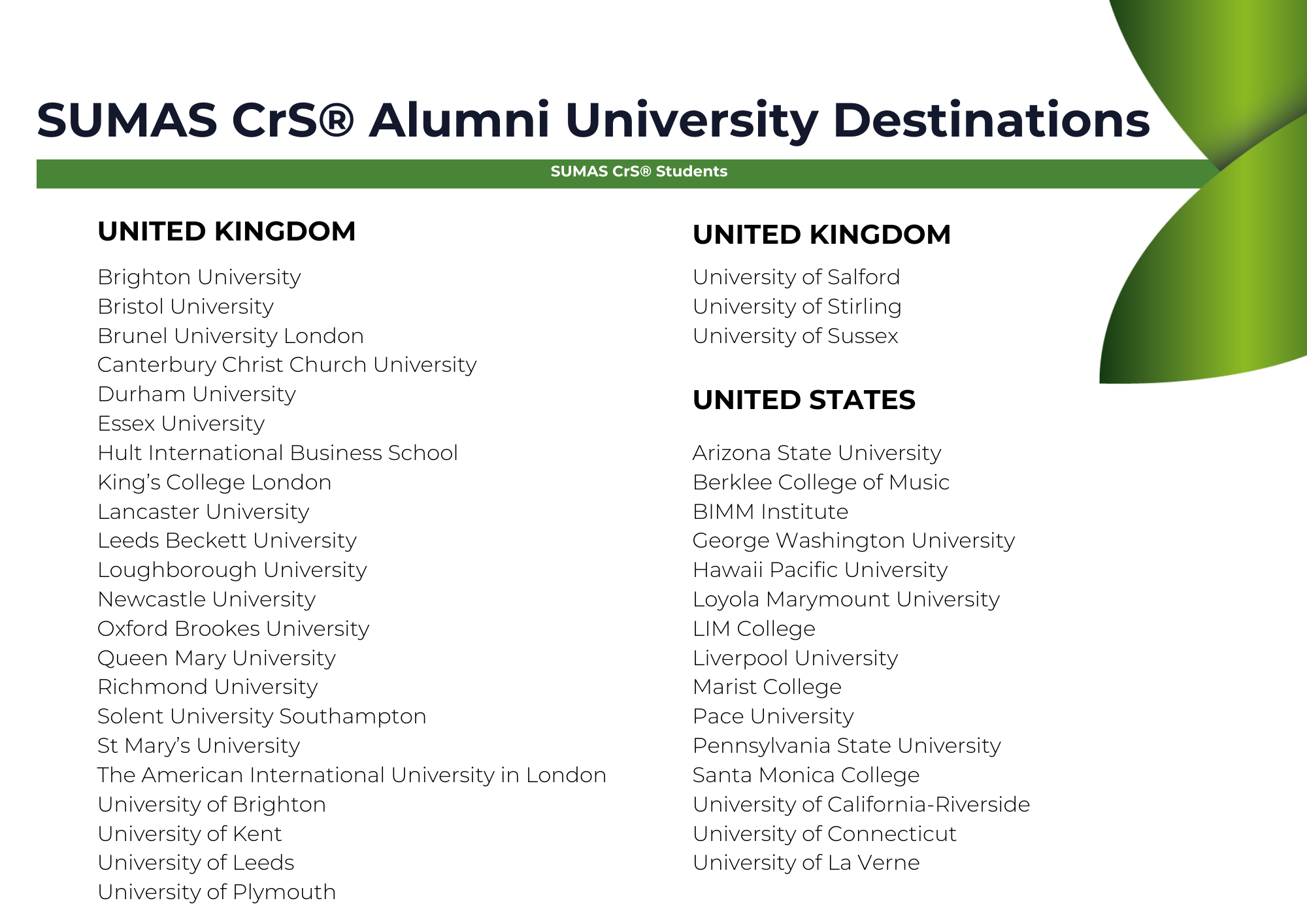 SUMAS Career-related Studies: Prepare for a Sustainable Future